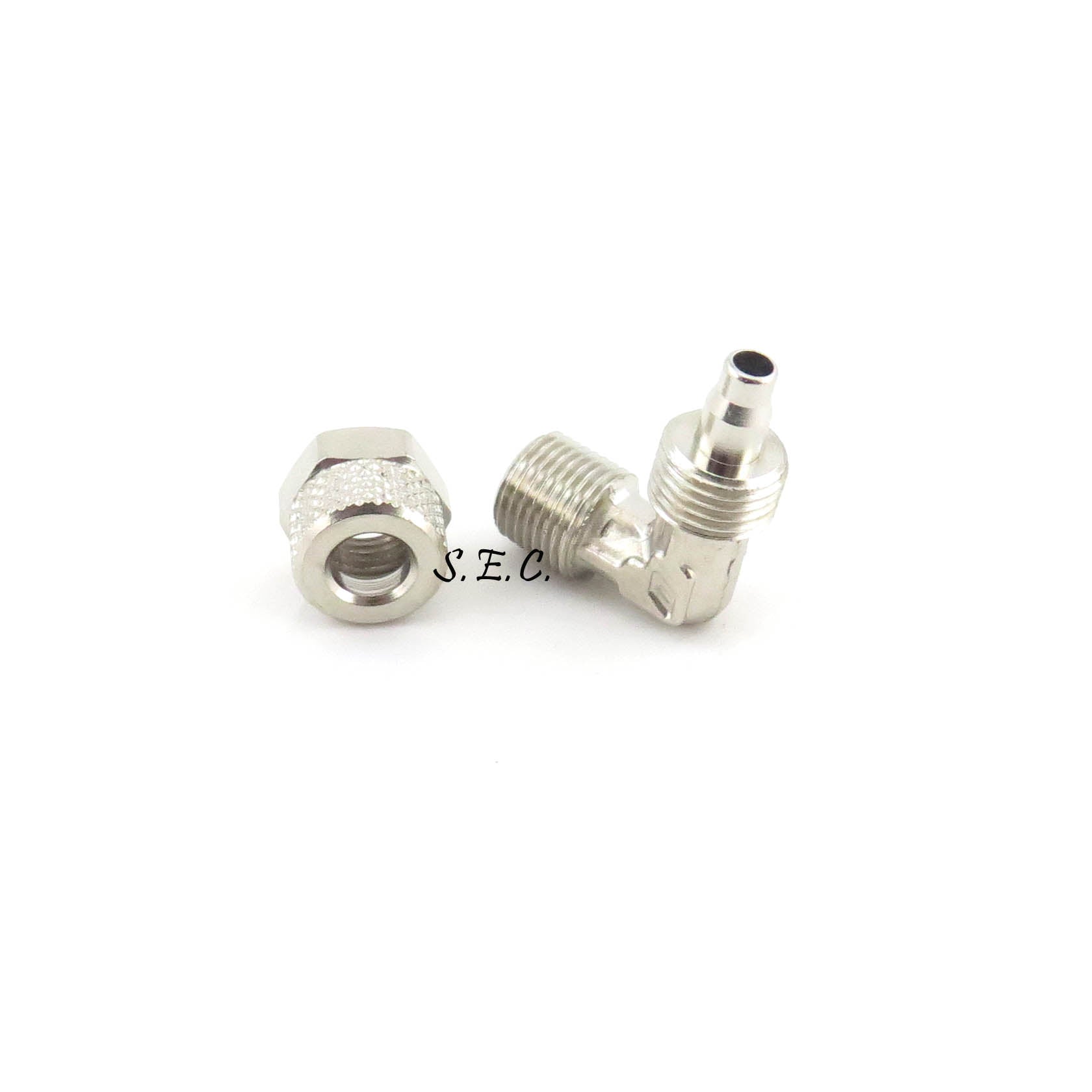 Nickel on Brass 1/8 to Teflon Hose with Nut Elbow | 700043/M ...